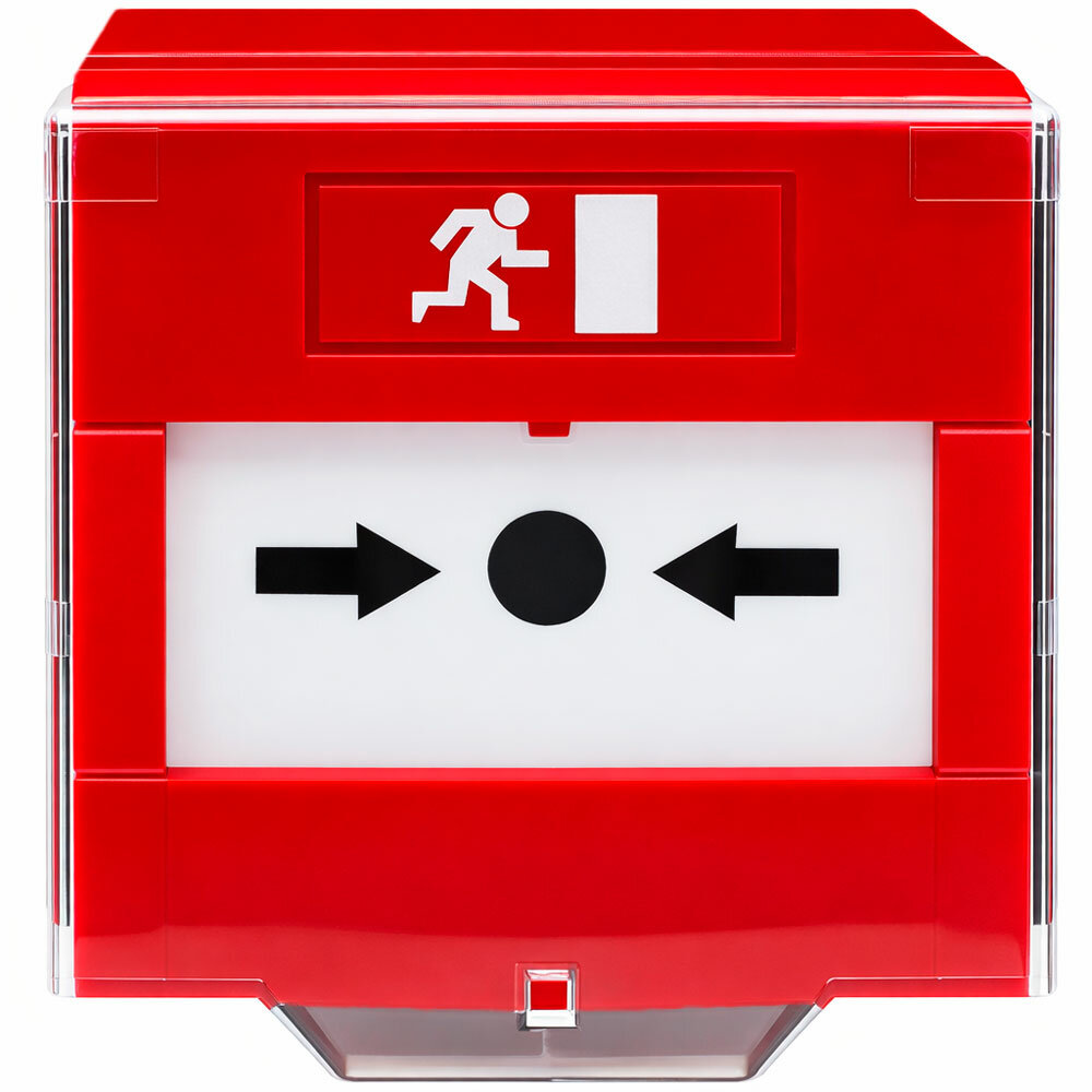 Кнопка аварийного выхода OP06 с ключом, пластик, накладная, 2NC/2NO, 96x92мм. красная