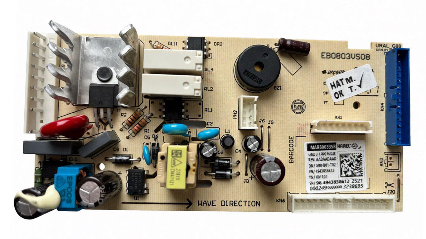 Модуль для холодильника Beko 4943838612 (V01R02, G08-B01-T02, URAL U-1, EB0803VS08, E56063, снято с гарантийной техники)