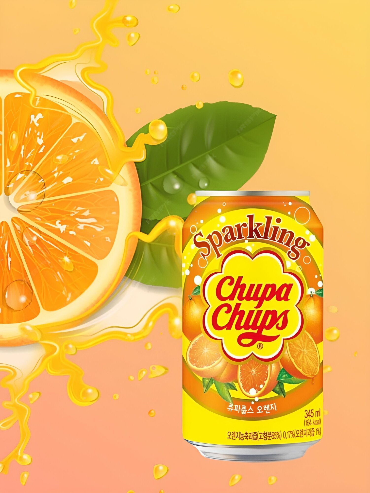 Напиток газированный Chupa Chups апельсин 345 мл, Южная Корея