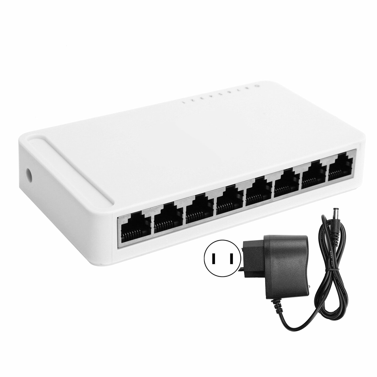 Сетевой коммутатор gigabit ethernet на 8 портов rj45 10 100 1000 мбит с вилкой 240 в