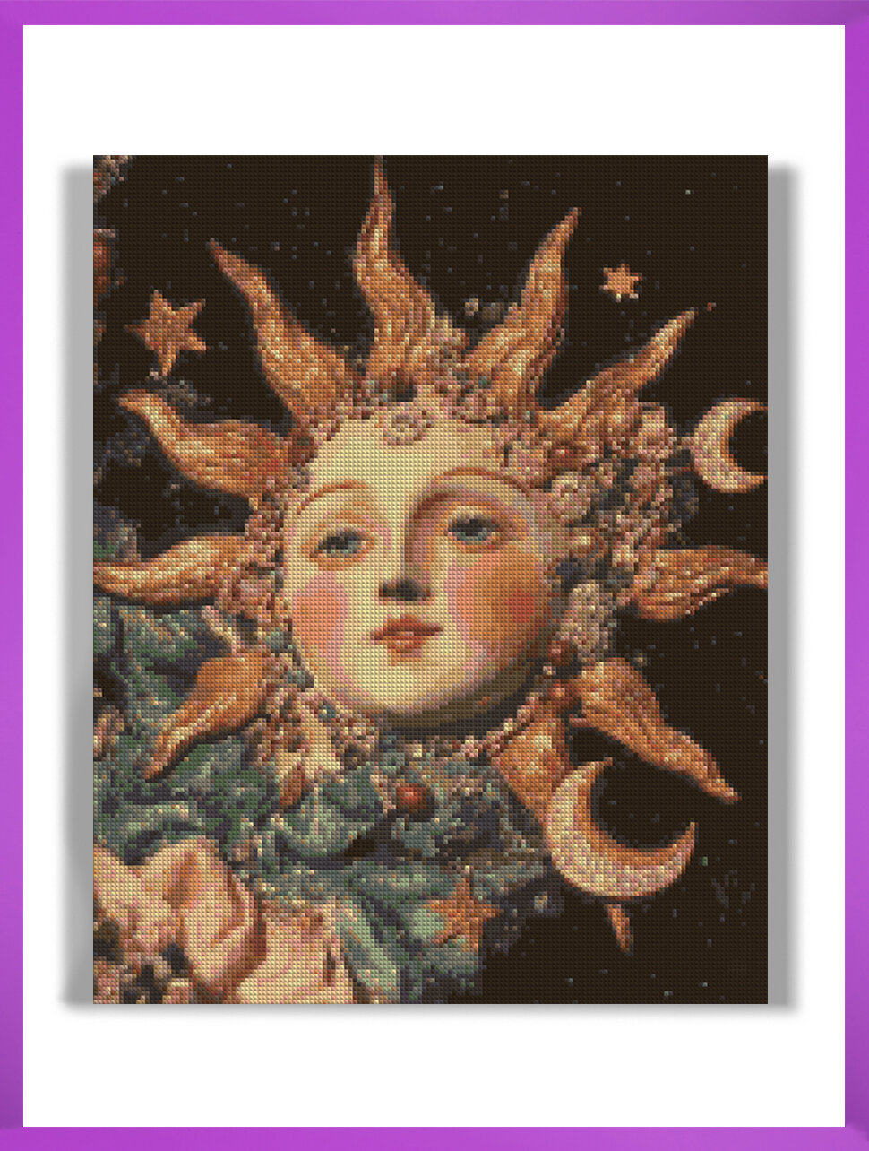 Алмазная мозаика на подрамнике - вышивка - Солнышко 40 х 50 см