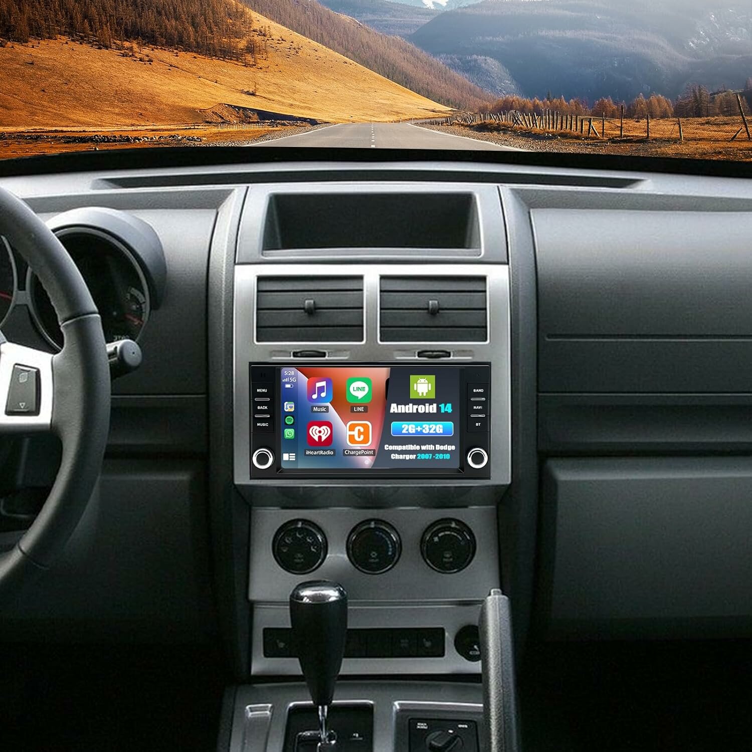 Автомобильная стереосистема Android 14 Double Din для Dodge Nitro 2007-2012, 7-дюймовая автомобильная магнитола с