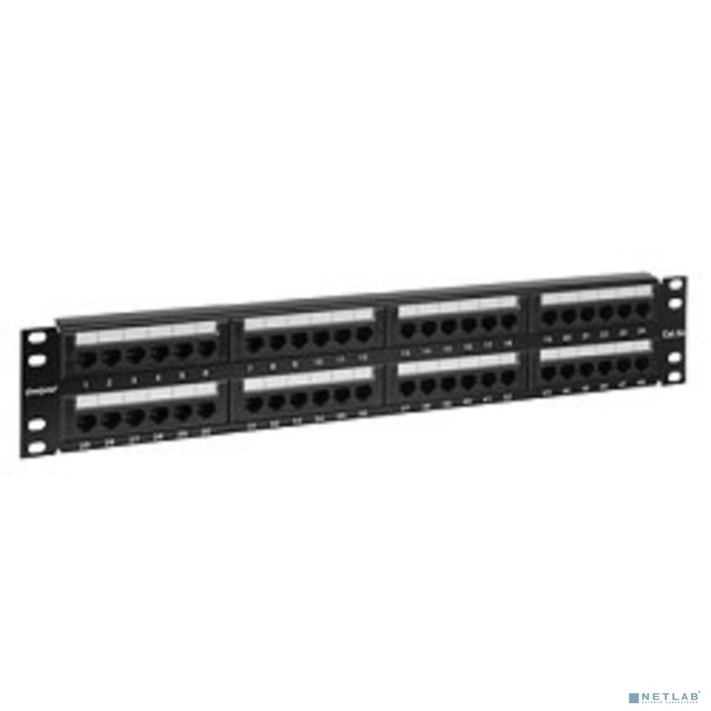 Патч-панель UTP 19" 48 port кат.5e ExeGate разъем KRONE&110 (dual IDC), 2U