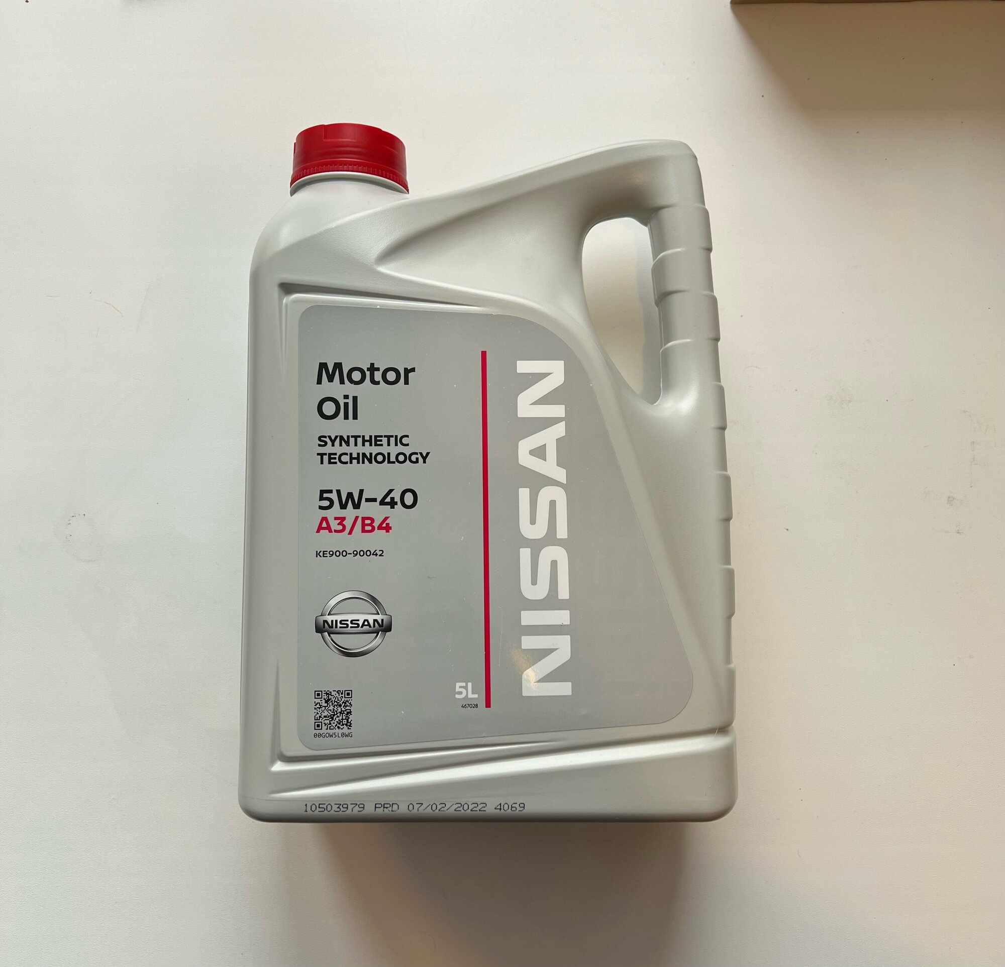 Моторное масло Nissan 5W-40, для легковых автомобилей, синтетическое, 5л