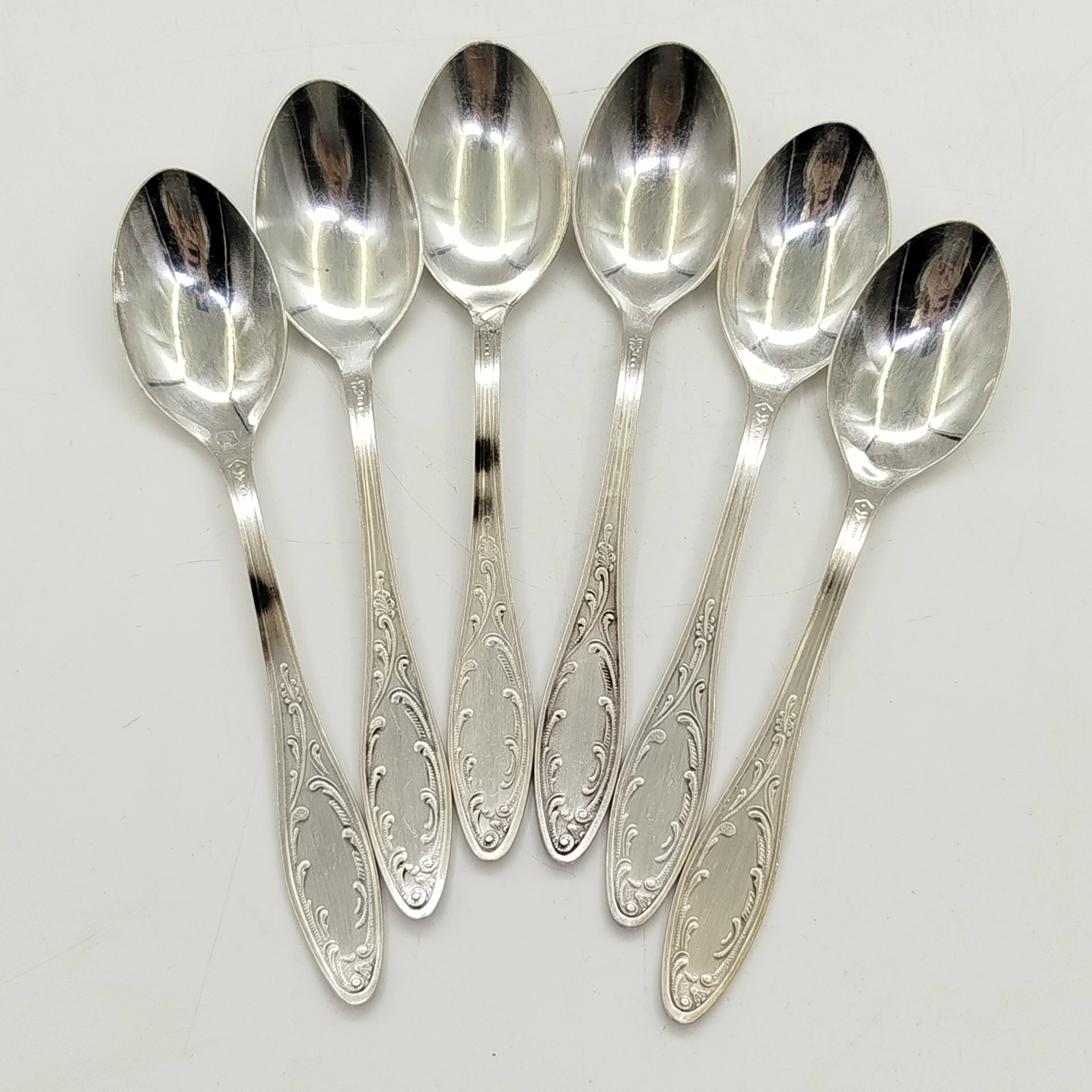 Набор из шести чайных ложек "Пламя", мНЦ (медь-никель-цинк)