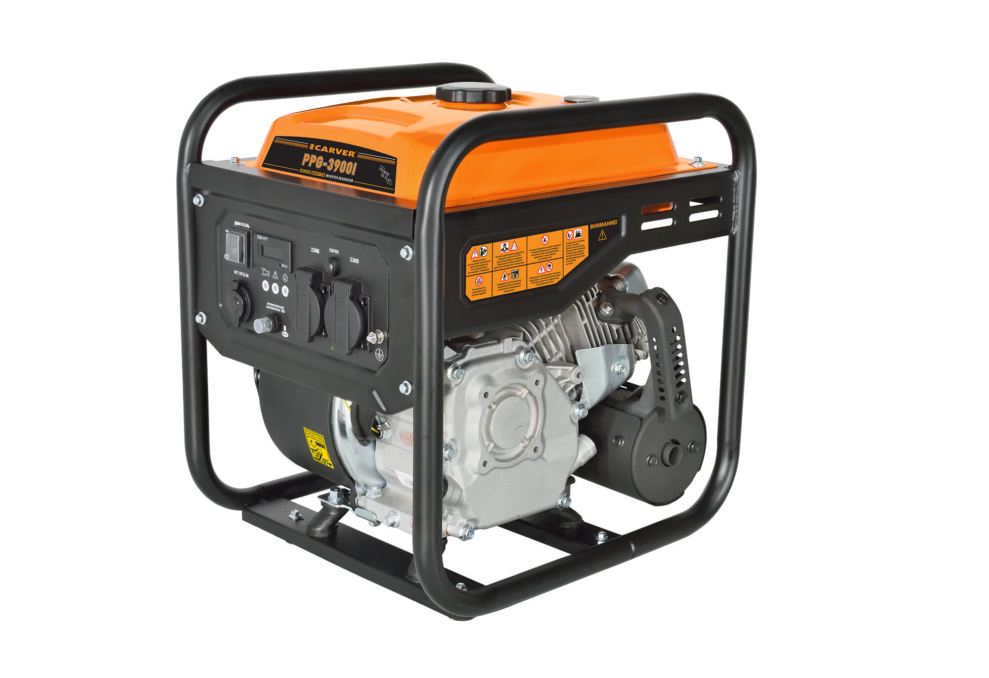 CARVER Генератор ppg -3900i инверторный (3/3,3квт, 220/12в, 2 розетки, дисплей) 01.020.00035