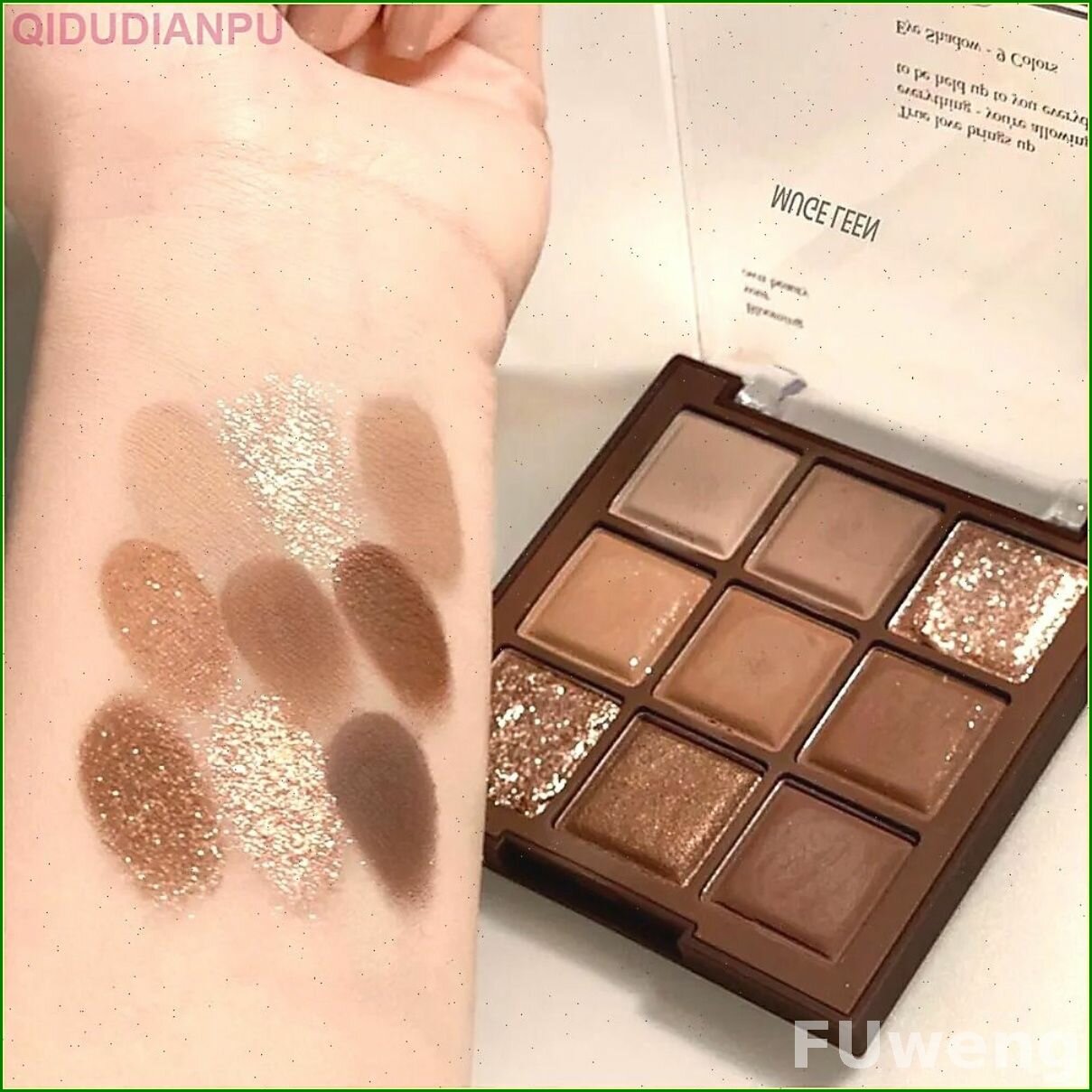 9-цветная шоколадно-коричневая тарелка для теней для век