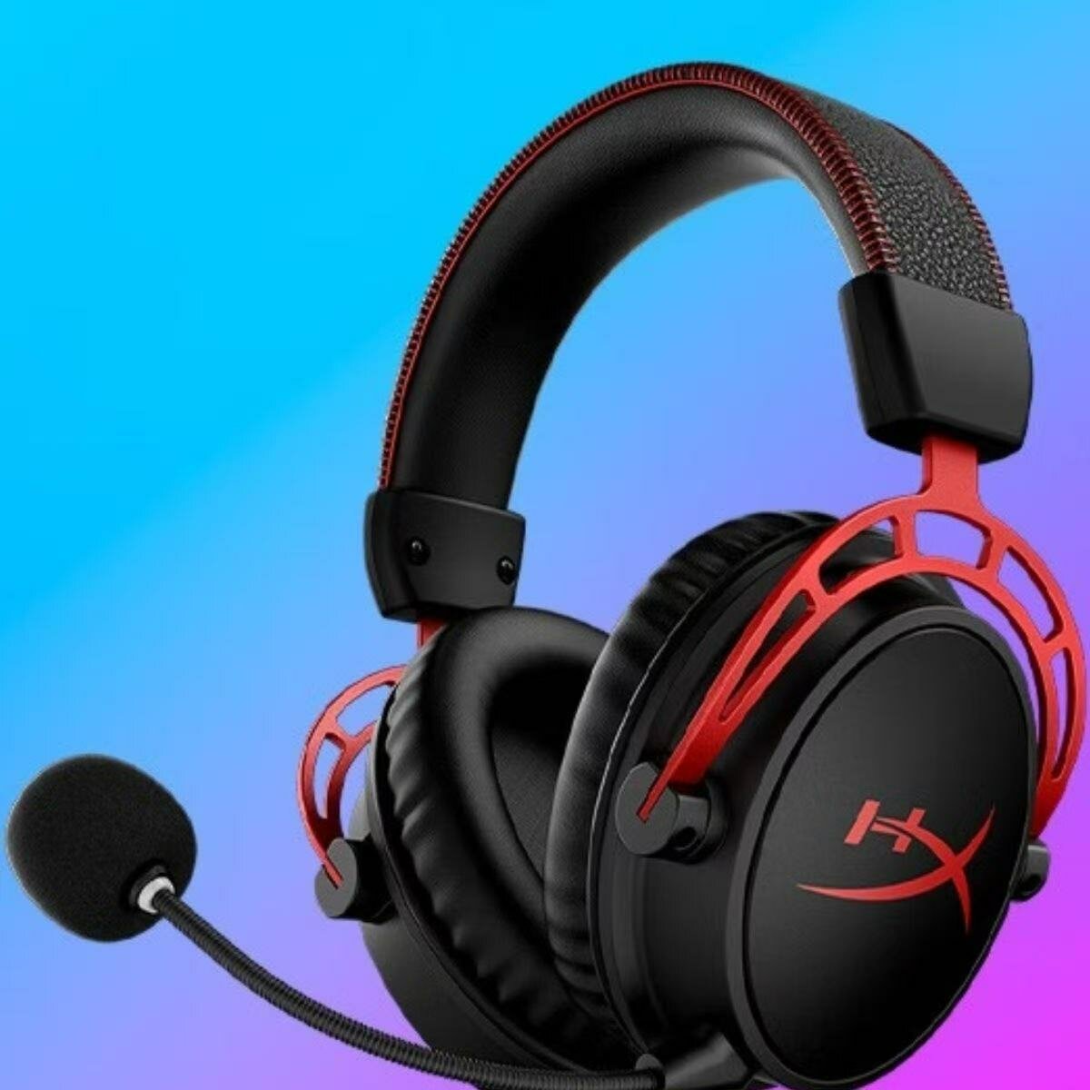 Игровые наушники HyperX Hurricane 2 с микрофоном, черно-красные, для ПК и консолей — фото 1