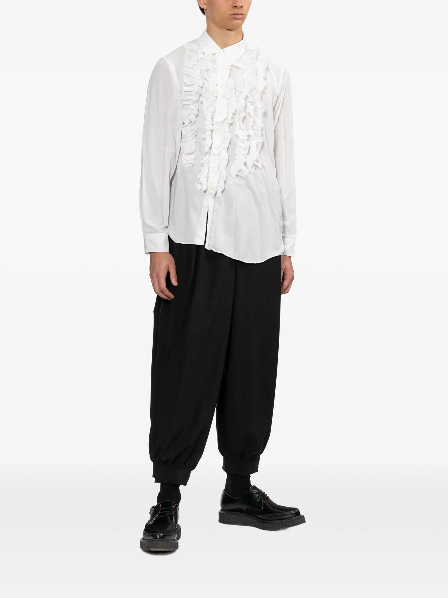 Блуза BLACK COMME des GARCONS, размер S, бежевый/белый — фото 1