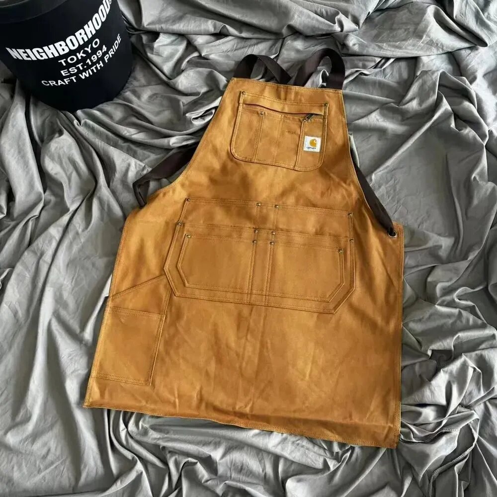 Carhartt Фартук садовода для садовых инструментов коричневый текстиль много карманов с логотипом