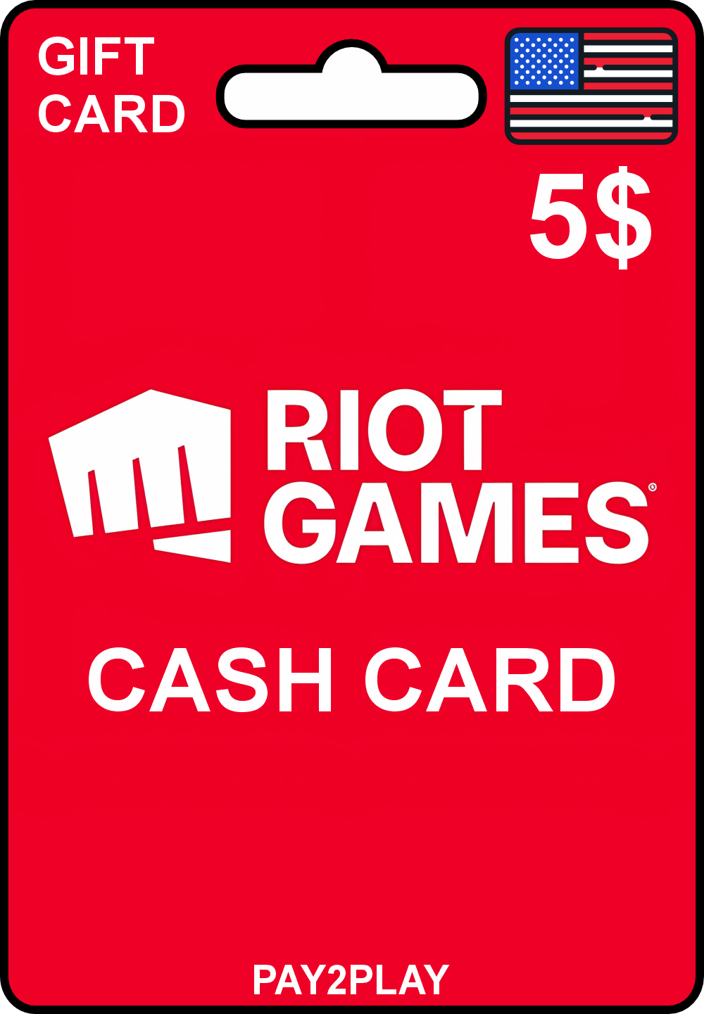 Подарочная карта Riot Games 5 USD / США / Цифровой ключ, Пополнение счёта / Riot Games Cash Card