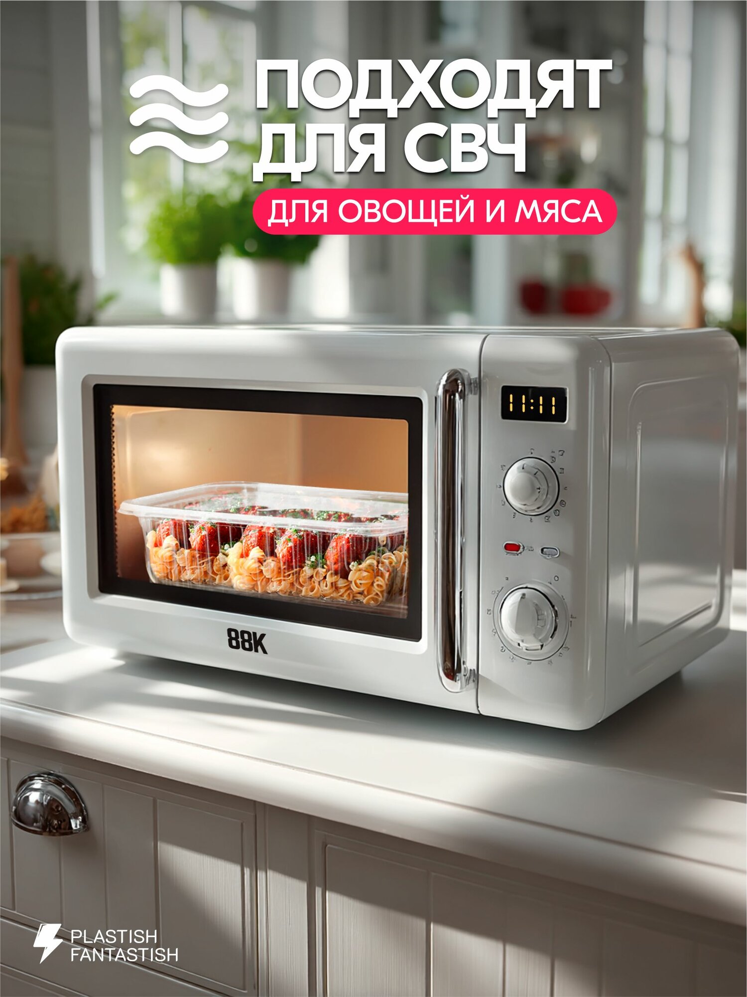 Контейнеры одноразовые без крышки 1000 мл 50 шт для еды и заморозки ягод, рассады, пластиковые