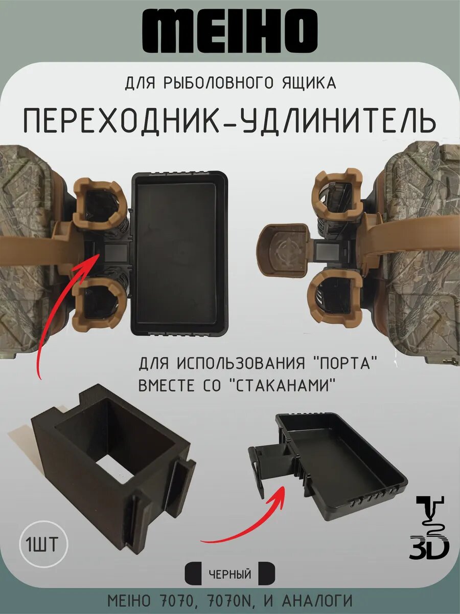 Переходник-удлинитель для ящика MEIHO (черный)
