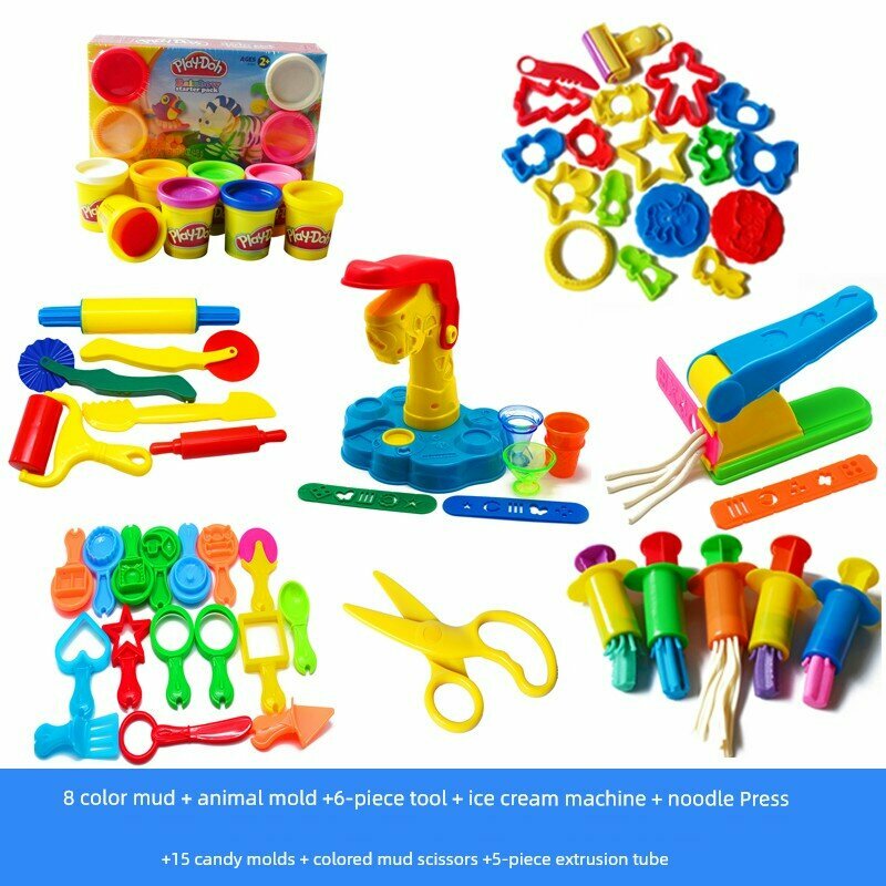 Набор Play-Doh A1+CDEFGH с 10 цветами пластилина для детских пищевых игрушек