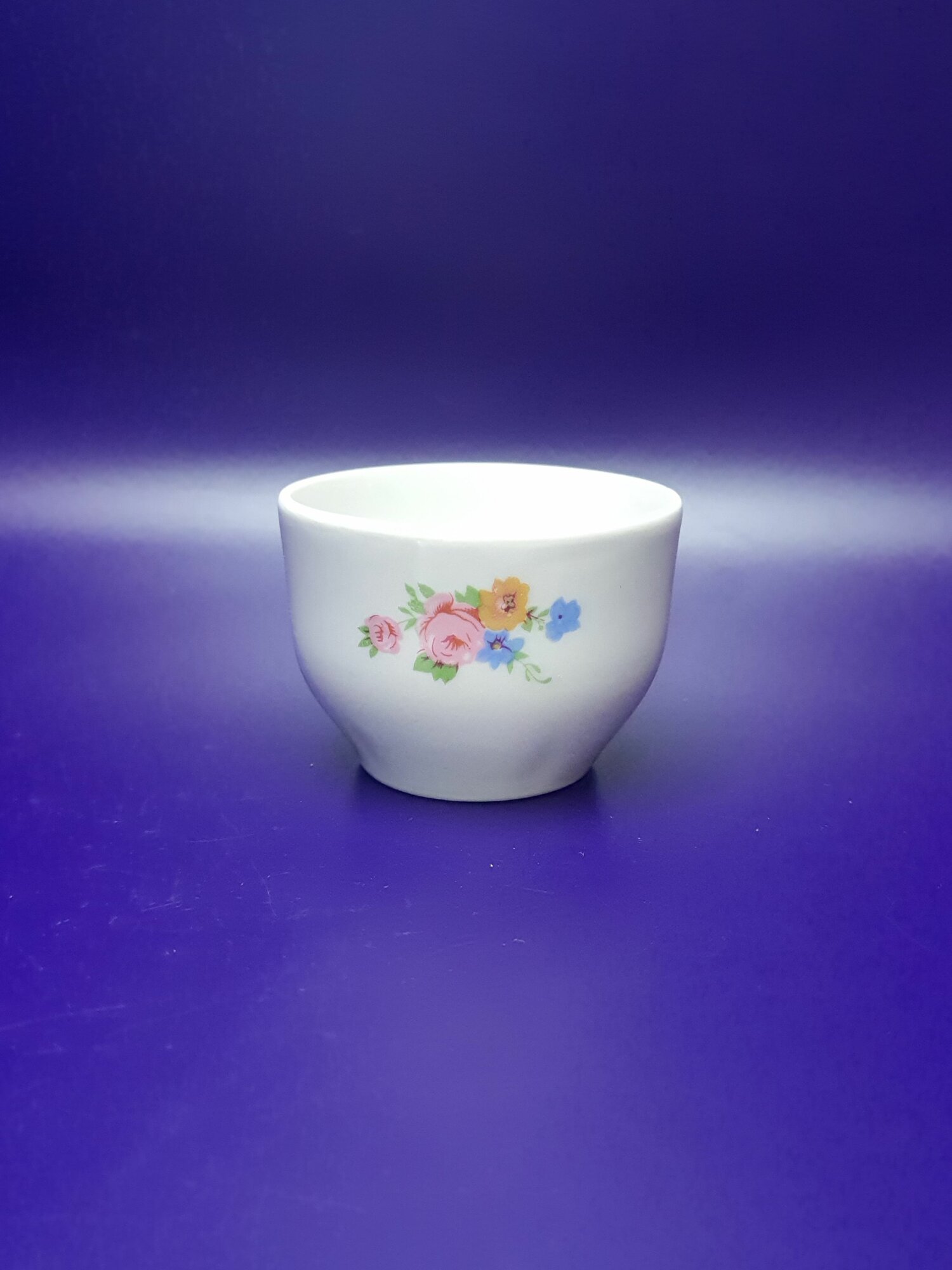 Винтажная солонка фарфоровая Цветы, Дулево, СССР 1991г.