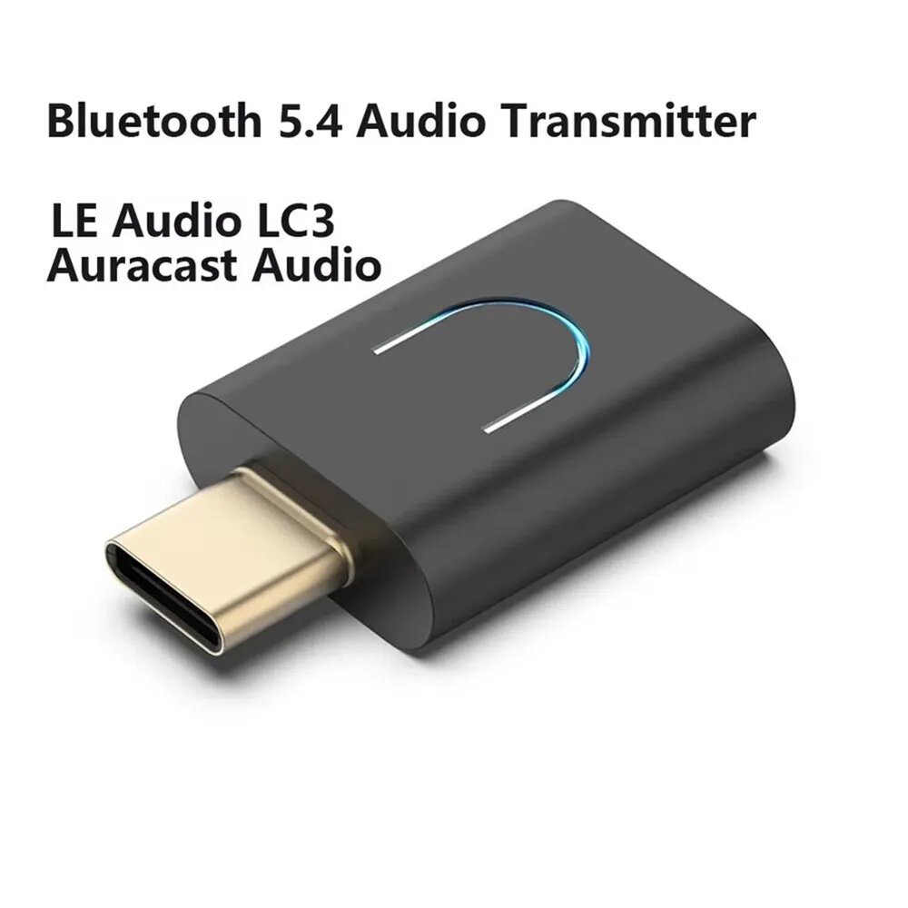 Передатчик Tebe LE Audio LC3 BT 5.4 - беспроводной стерео музыкальный адаптер LL/HD Type-C с Auracast для ПК и ТВ /5