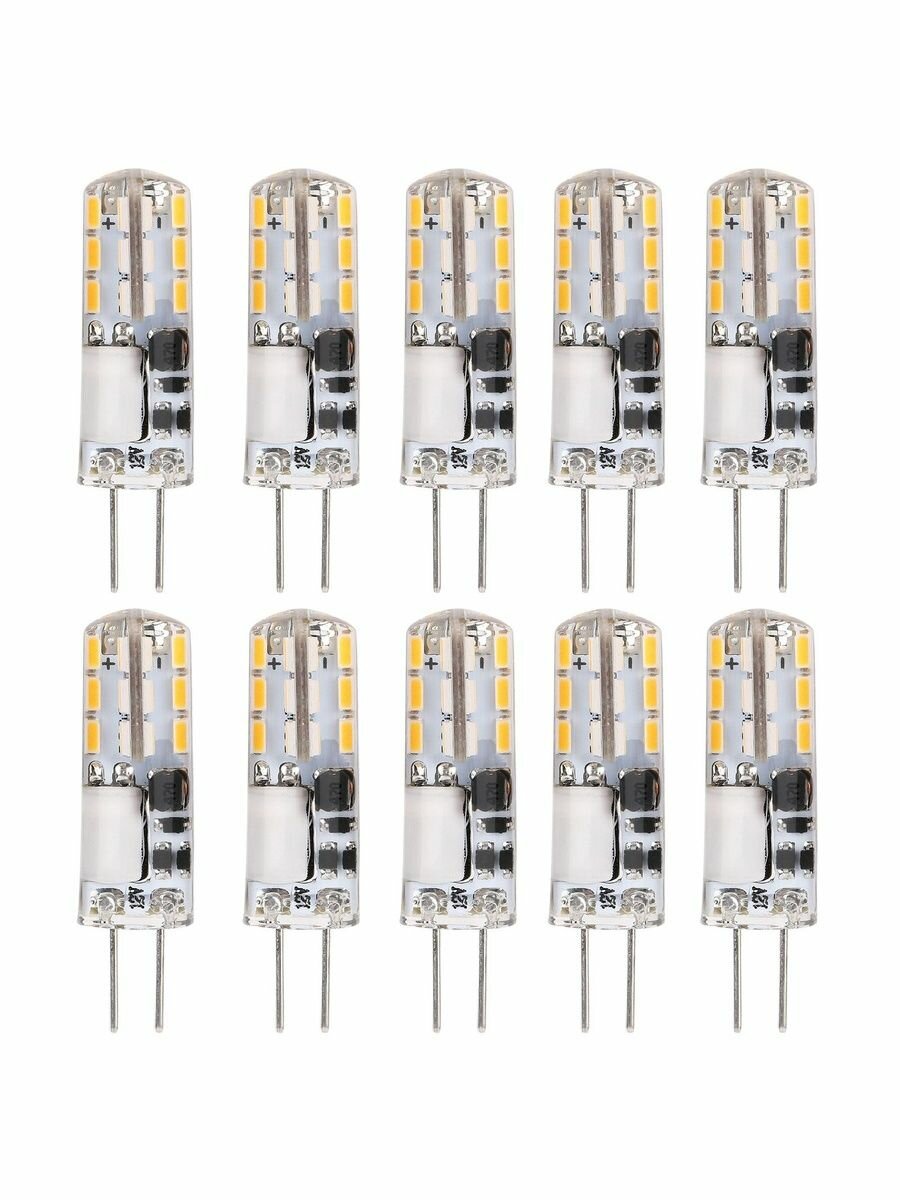 G401021 G4 десять упаковок маленьких вставных пузырьков 24LED с трехцветной температурой 1,2 Вт теплого света 12 В постоянного тока