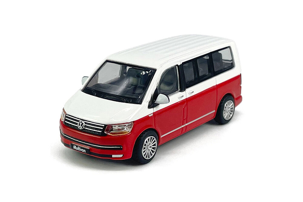 Модель коллекционная JKM Vw volkswagen multivan T6 2015 red/white (длина модели 6-10 см)