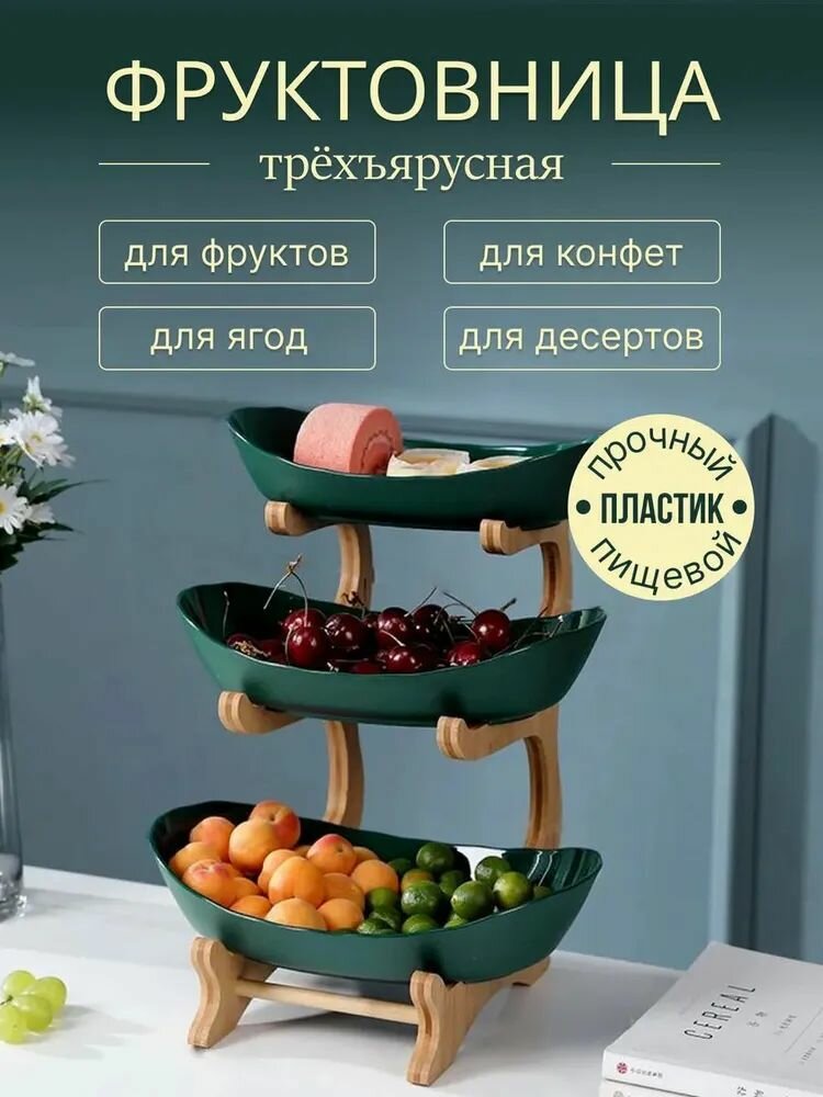 Фруктовница "Фруктовая тарелка, закусочная тарелка", диаметр 28 см, 1 шт