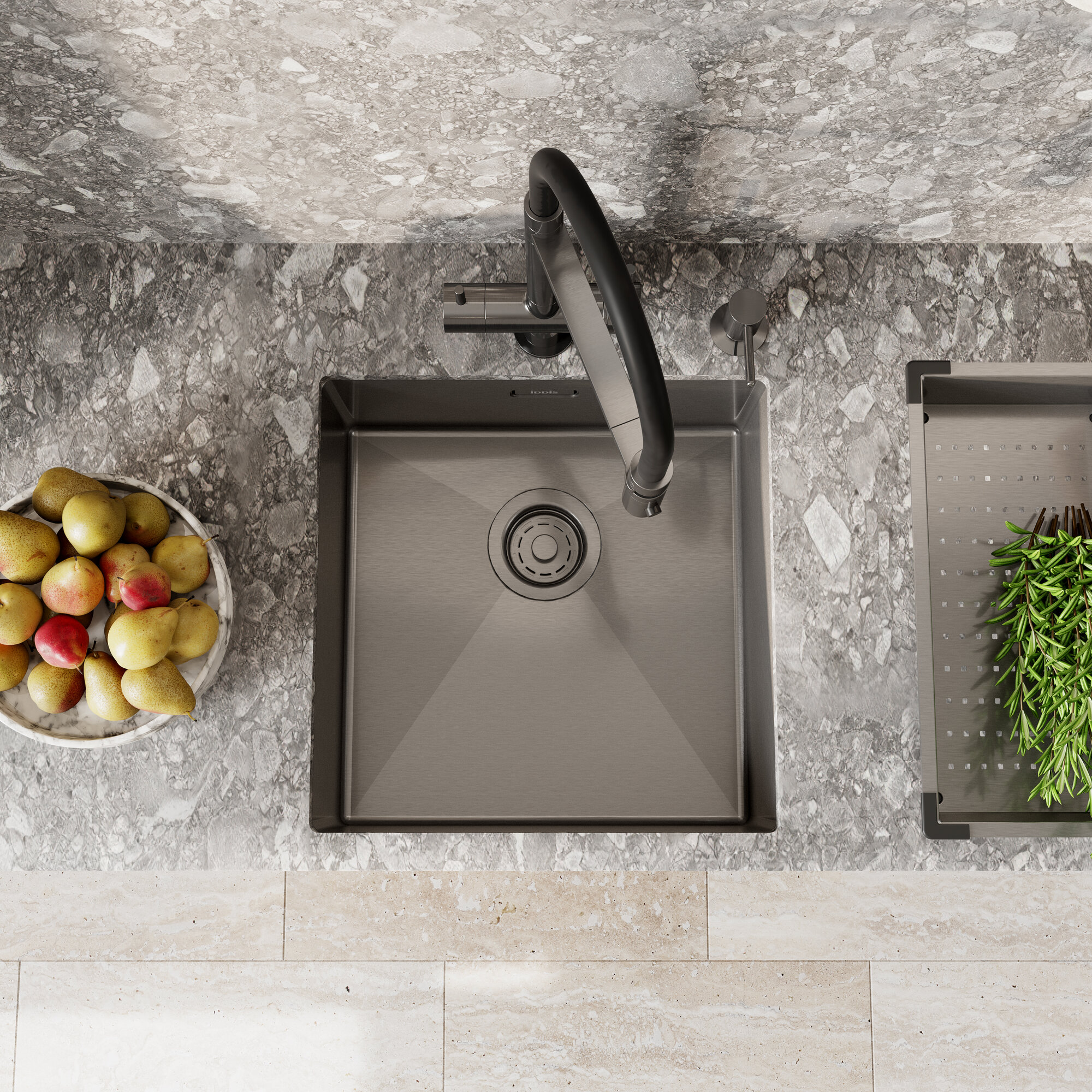 Мойка IDDIS Edifice EDI44G0i77 440*440 графит универсальный монтаж