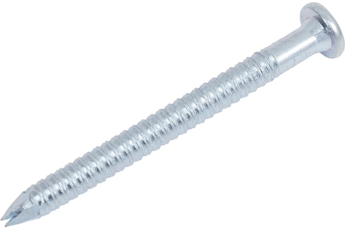 Гвоздь анкерный TULSTOR EuroTec 4x50 мм, оцинкованная сталь, голубой цвет, плоская головка, рифленый шляпок, монтаж металлических перфорированных соединителей на дерево