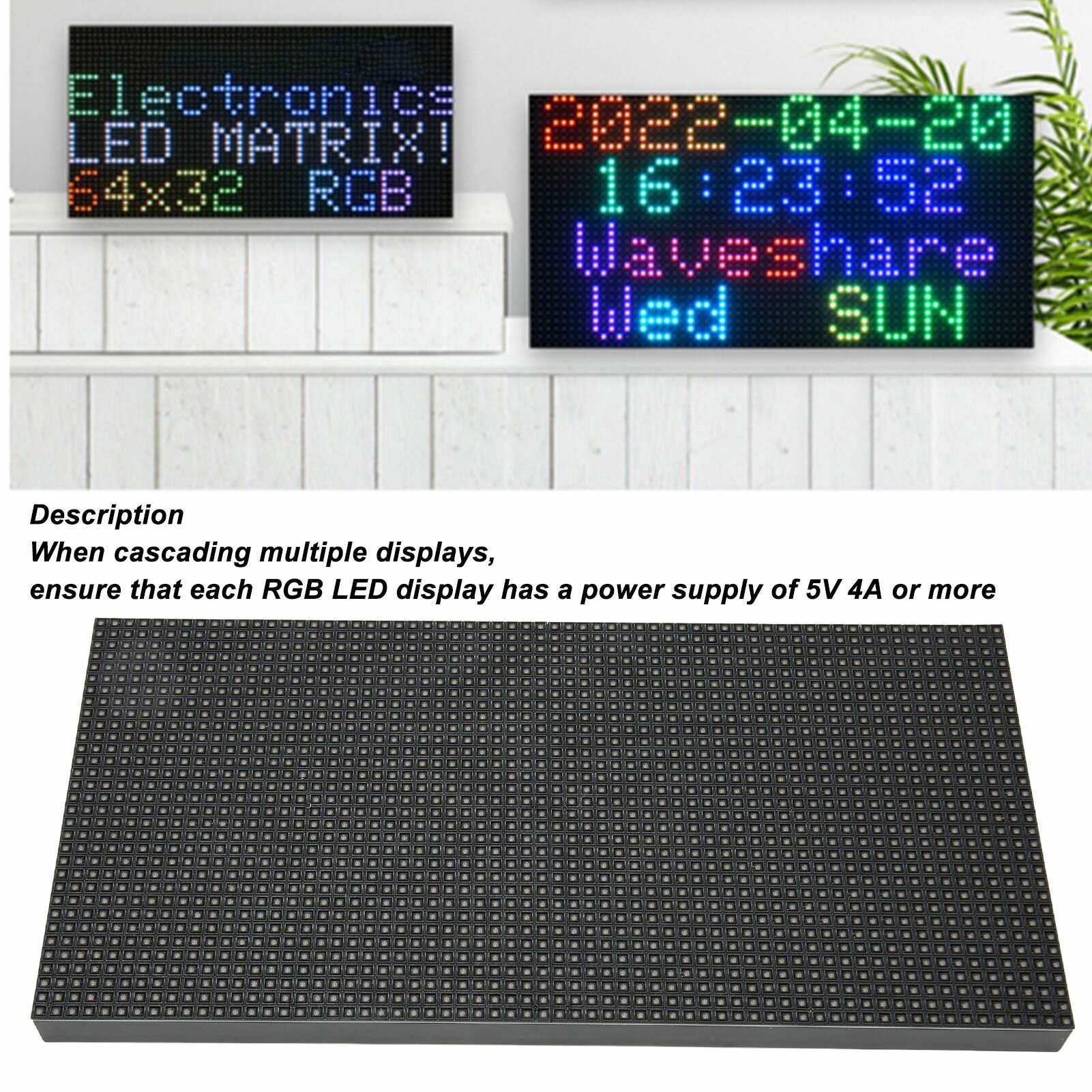 RGB Full Color LED Display, каскадная установка и адаптивная яркость, для DIY проектов и обучения