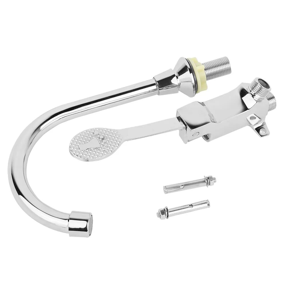Ножной педальный кран G1/2" для ванной комнаты и лабораторной раковины, медный водопроводный кран с регулировкой горячей и холодной воды, прочный педальный клапан для управления без помощи рук