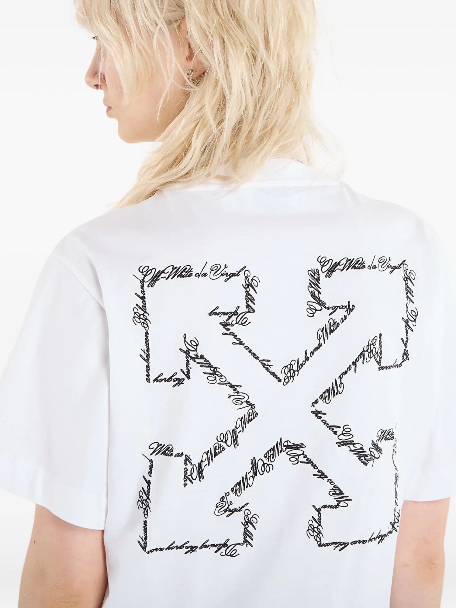 Футболка Off-White Arrow, размер 36, бежевый/белый — фото 1