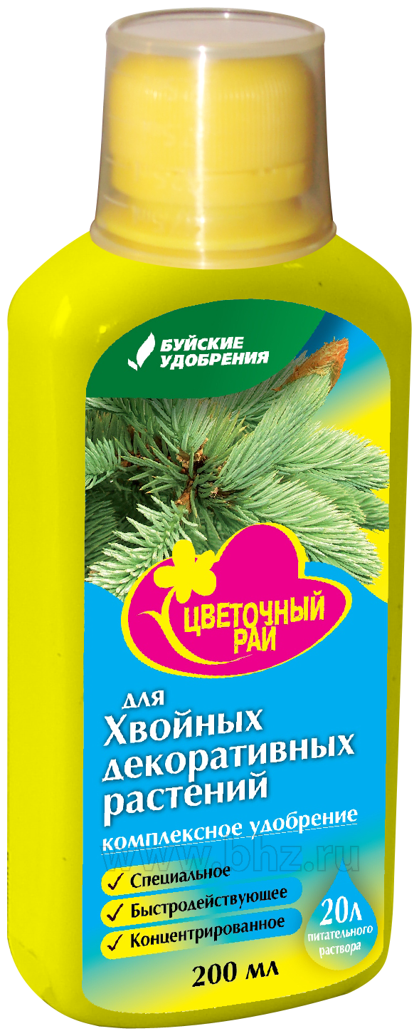 Удобрение Буйские удобрения Цветочный рай для декоративных хвойных растений, 0.2 л, 0.2 кг, 1 уп.