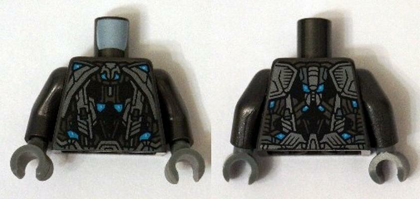 Деталь Lego 973pb1925c01 Torso Armor Robot with Blue and Light Bluish Gray Pattern / Pearl Dark Gray Arms / Dark Bluish Gray Hands
