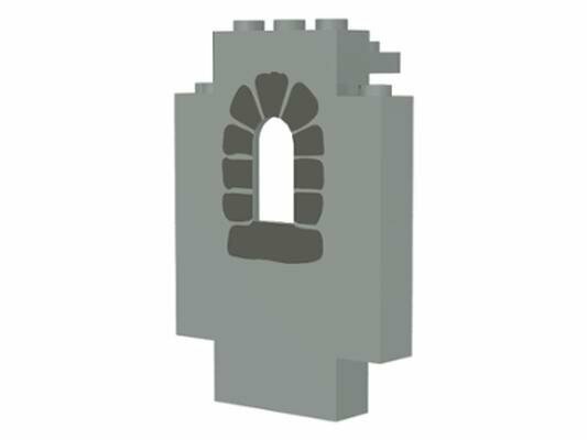 Деталь Lego 4444p01 Panel 2 x 5 x 6 Wall with Window with Window Stones Dark Gray Pattern