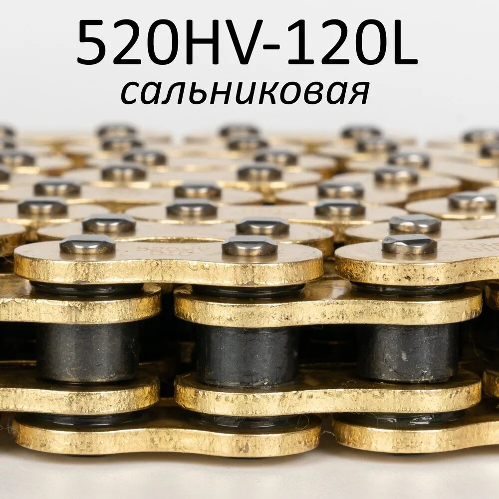 Цепь 520 сальниковая усиленная DIDvf520HV-120L приводная для мотоцикла. 120 звеньев.