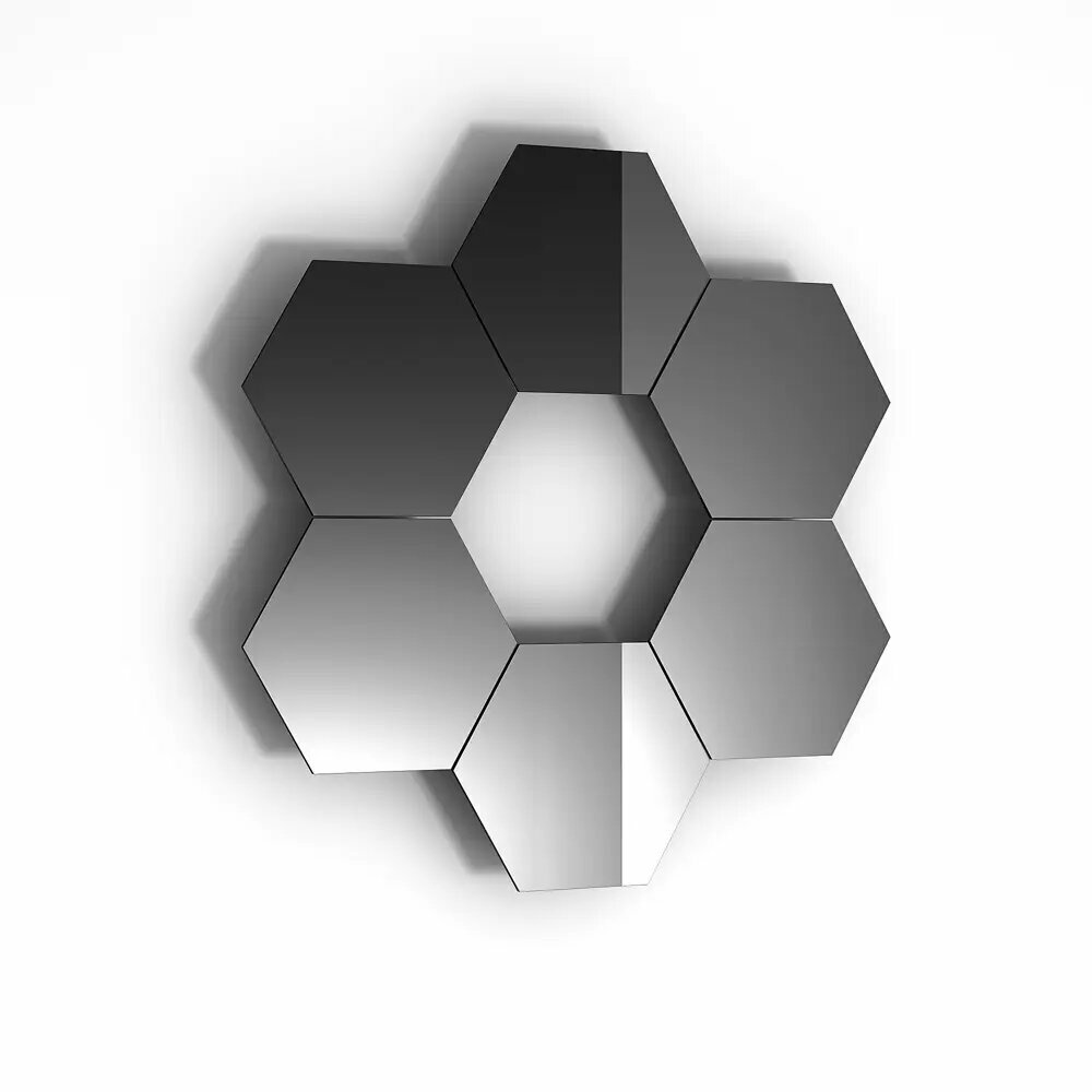 Зеркальная плитка декоративная «Соты» графит 20х17,3 см шестиугольник