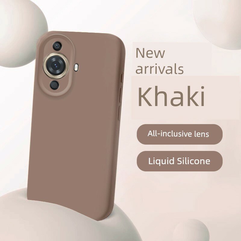 Силиконовый мягкий чехол для Huawei nova 11, цвет хаки, полная защита, ударопрочный, премиум качество