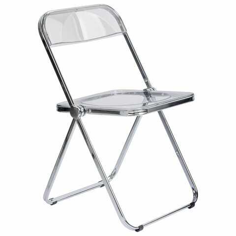 Стул складной BRABIX прозрачный BRABIX Glam CF-020, хромированный каркас, пластик, 533245