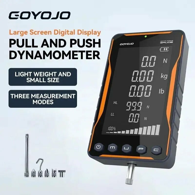 GOYOJO Цифровой динамометр GF500D 500Н/50кг/110фунтов многофункциональный высокоточный измеритель усилия для растяжения и сжатия с ЖК-дисплеем
