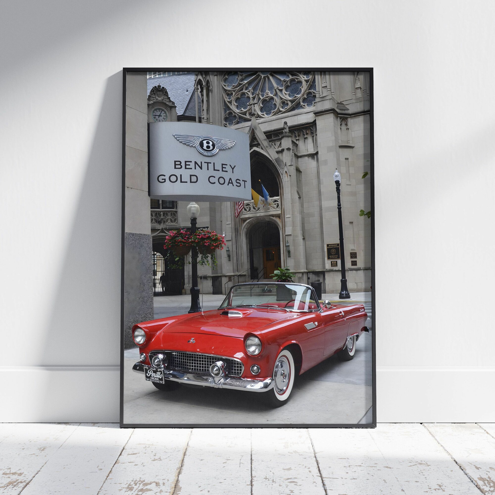Плакат на стену для интерьера Лоурайдер (Ford Thunderbird 2) - Постер по тюнингованным автомобилям формата А4 (21x30 см)