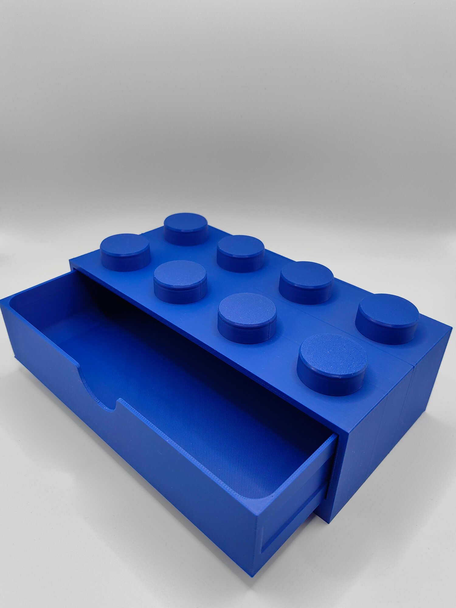 Ящик для хранения в стиле "Лего", 20х10х7 см, PLA/PETG пластик (синий)
