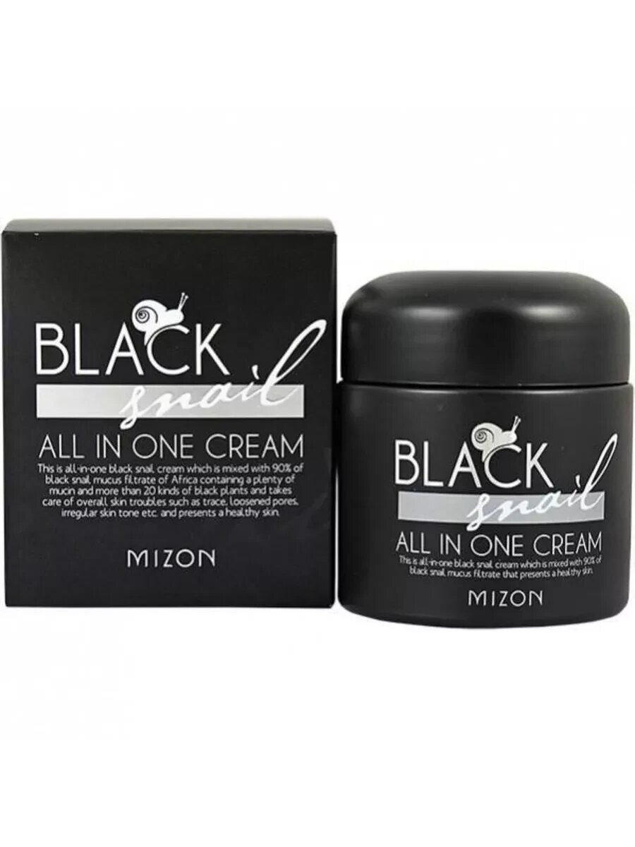 Крем для лица Mizon Black Snail All In One Cream, с экстрактом черной улитки 90%, 75 мл