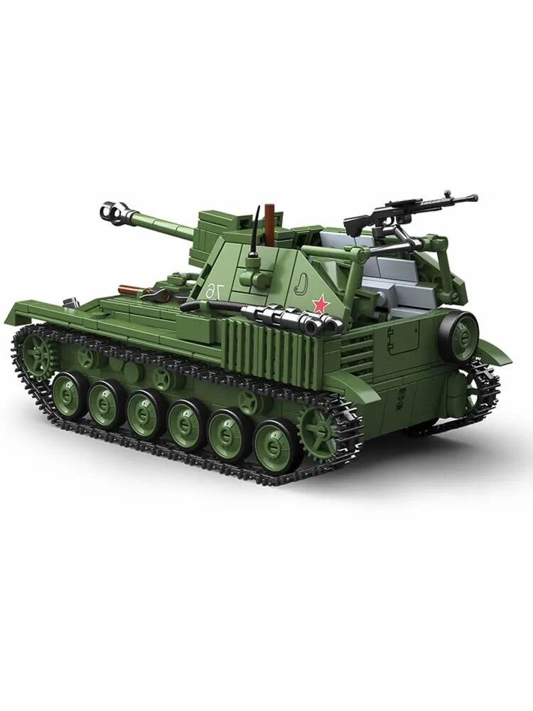 Конструктор серия "Армия". Самоходная танковая установка СУ - 76М.769 деталей.