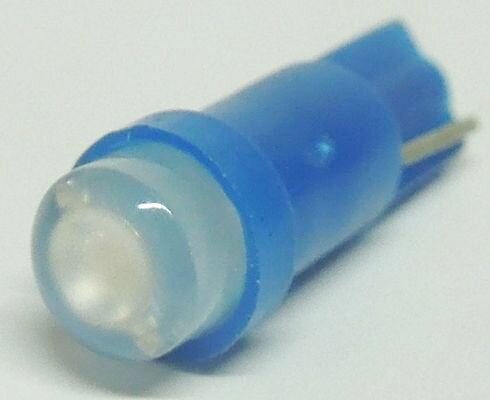 Лампа светодиодная 12V T5 без патрона 1 диод COB синяя (W1.2