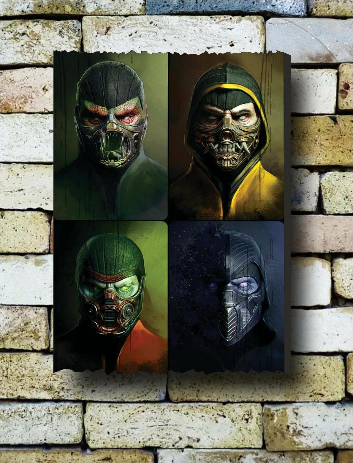 Картина на досках Мортал комбат 11, Mortal Kombat, Саб-Зиро1
