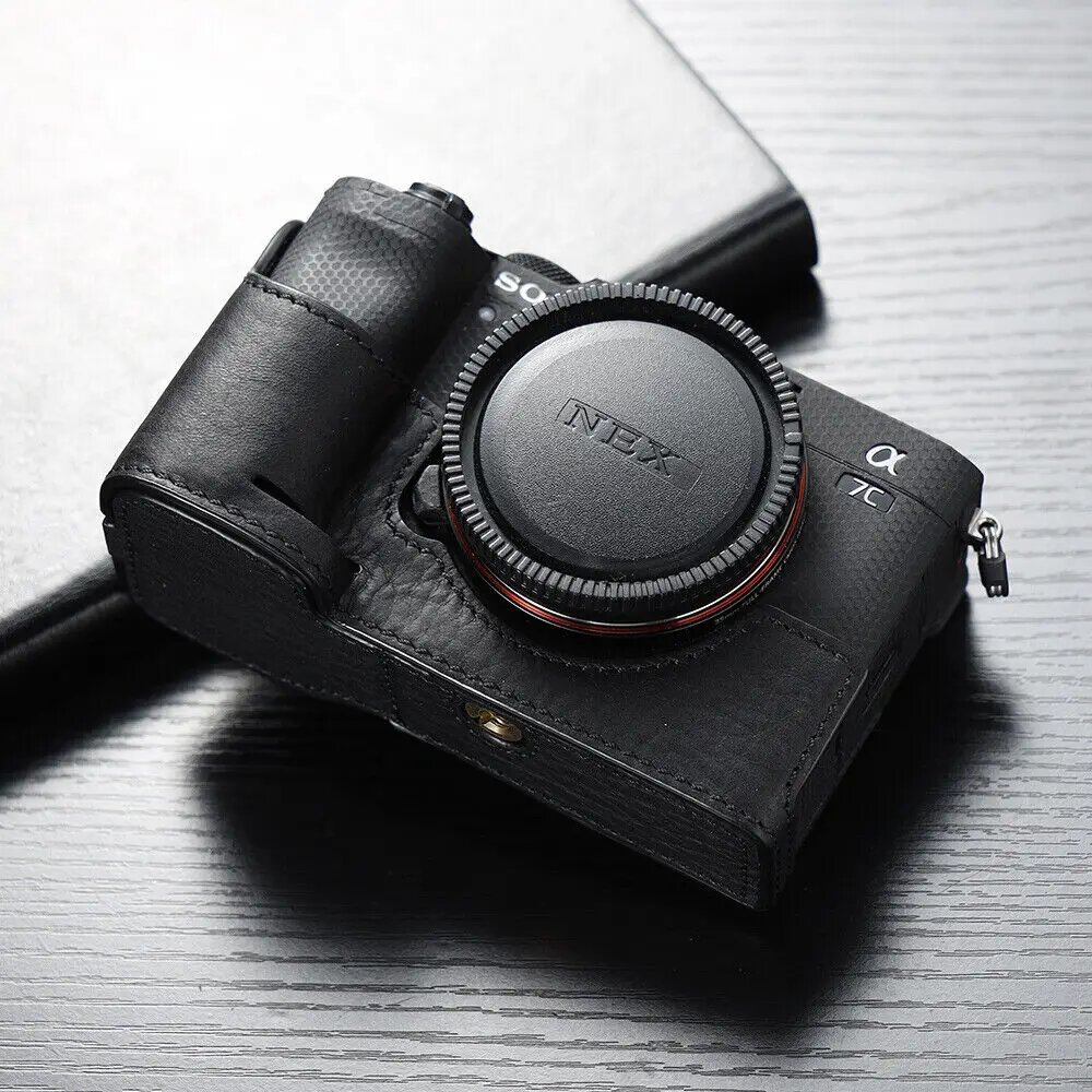 Кожаный чехол для Sony A7C II, черный