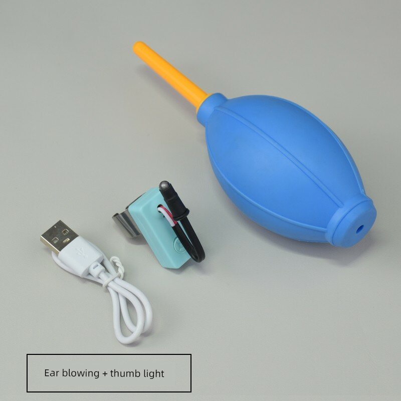 USB-заряжаемый пальчиковый фонарик с шариком для очистки ушей - компактный видимый инструмент для ушей