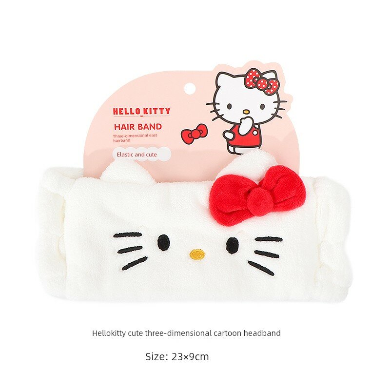 Милая 3D-повязка на голову Miniso Hello Kitty для женщин, нежная к волосам, подходит для умывания. Милый трёхмерный