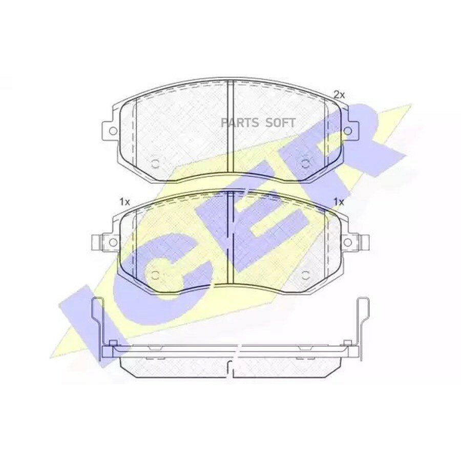 Колодки тормозные дисковые ICER 181717 передн, SUBARU: FORESTER 02-, IMPREZA 00-, IMPREZA 00-, LEGACY IV 03-, LEGACY IV 03-