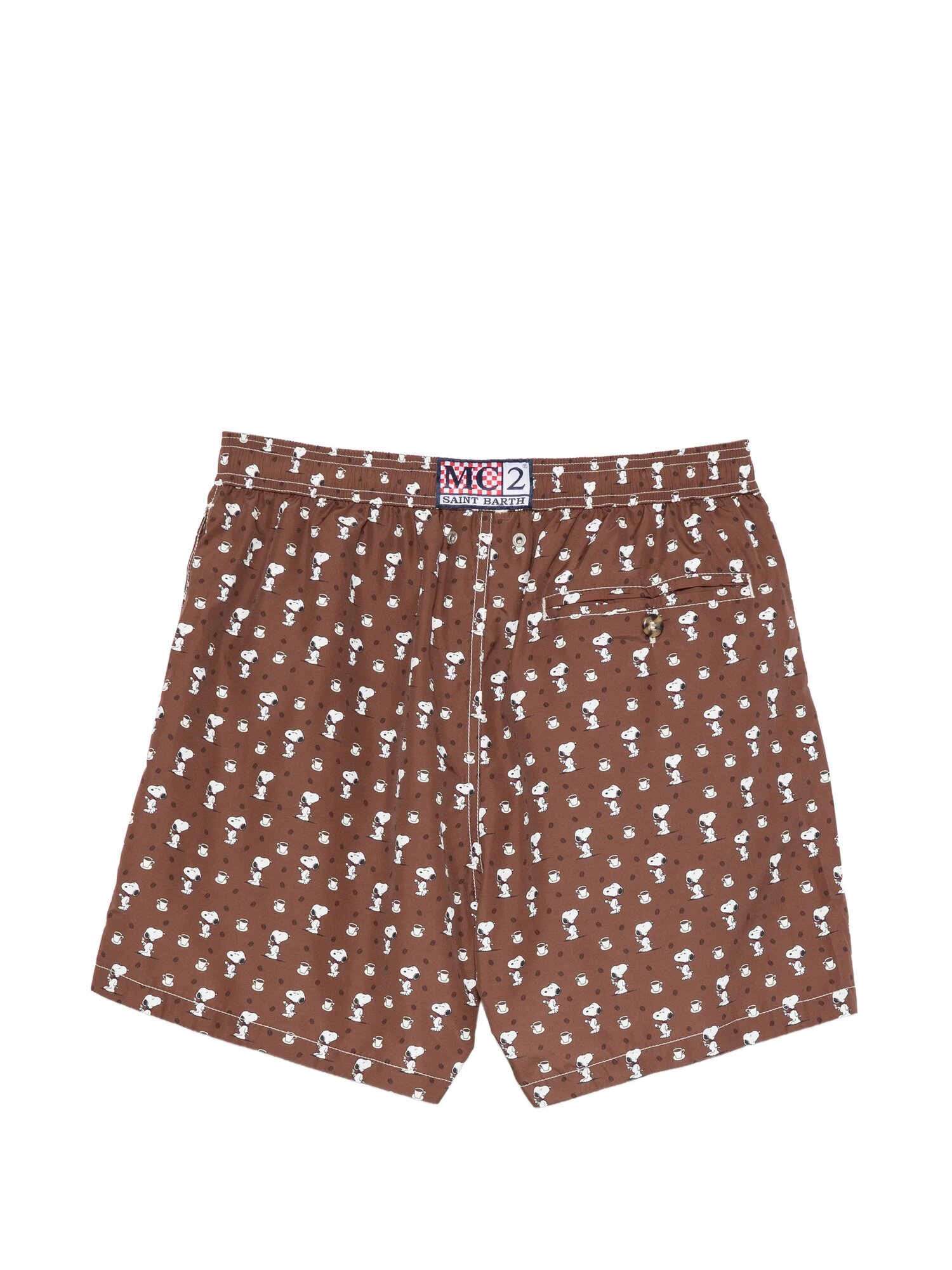 Шорты для плавания MC2 Saint Barth Snoopy-print drawstring swim shorts, размер 52, коричневый — фото 1