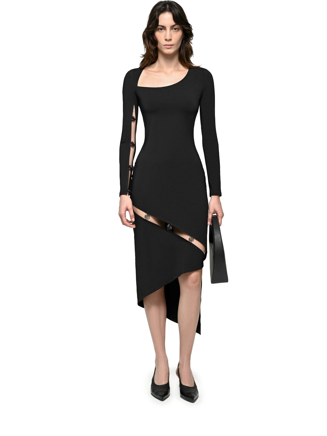 Платье Asimetric midi dress with cutouts
