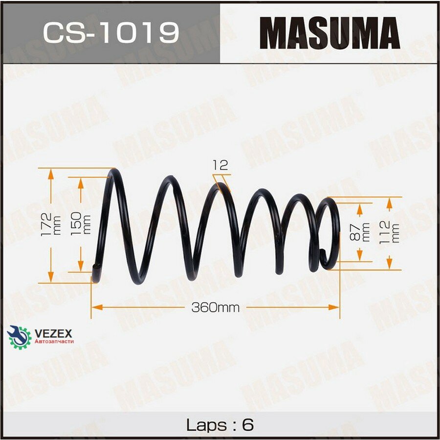 MASUMA CS1019 пружина задняя!\ Toyota Camry 90-94