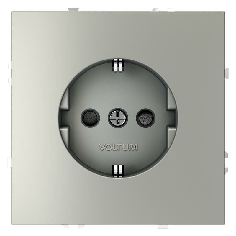 Розетка 1-м СП S70 16А с заземл. защ. шторки механизм сталь Voltum VLS040205